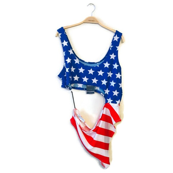 Forever 21 | Swim | 525 Patriotic American Flag Monokini Plus X 3x ...